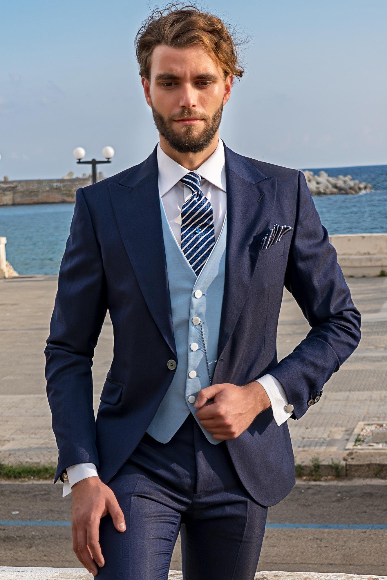 35 trajes de novio azules - bodas.com.mx
