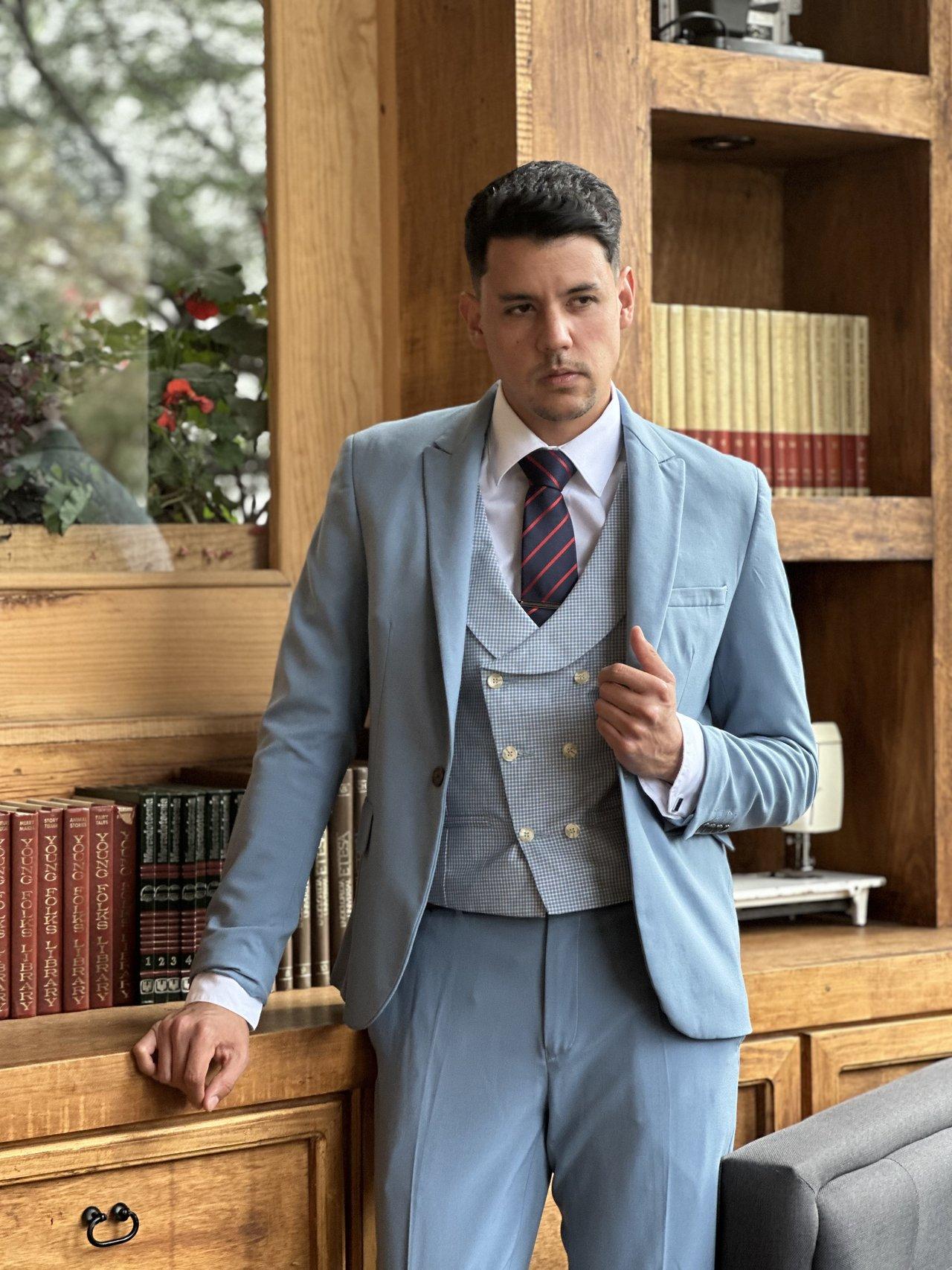 35 trajes de novio azules - bodas.com.mx