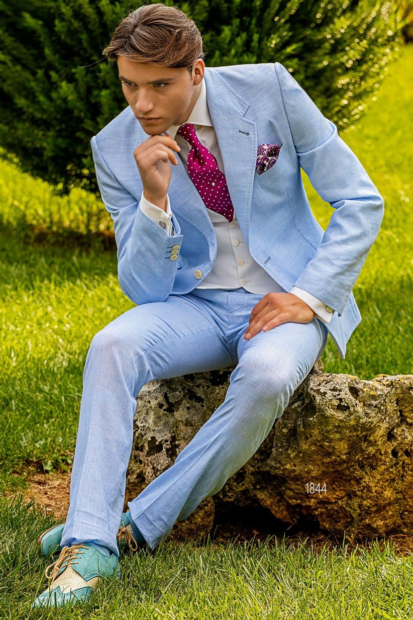 45 trajes de novio azules: el color de los diseñadores - bodas.com.mx